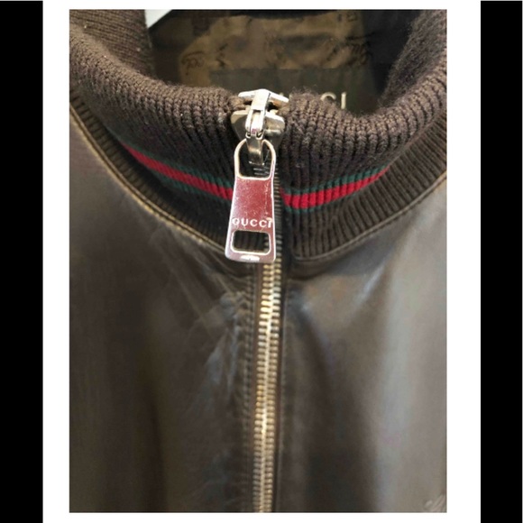 Gucci | Jackets & Coats | Gucci Brown Leather Jacket | Poshmark